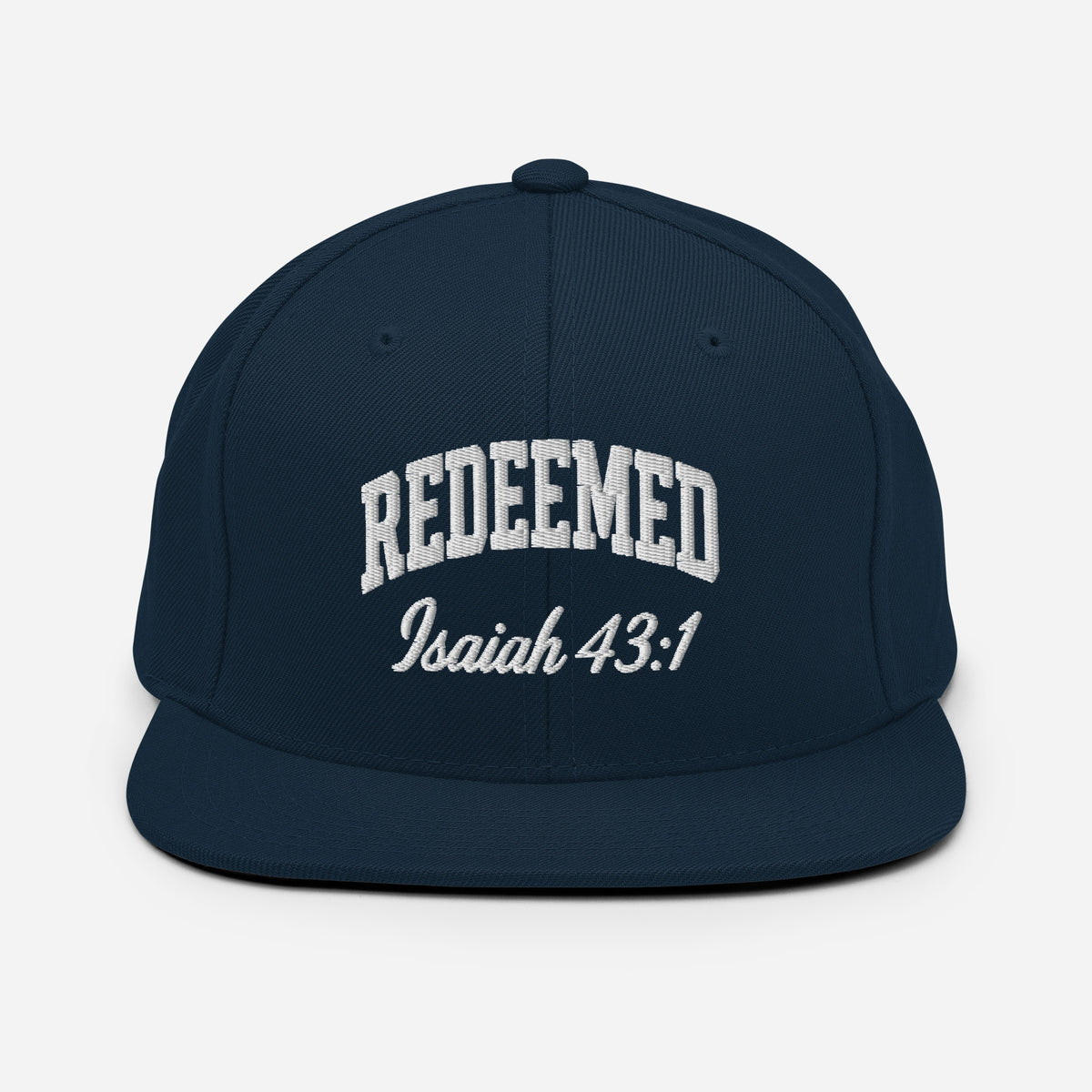 Christian Snapback Hat Redeemed Isaiah 43:1 Embroidered Cap – J and p hats