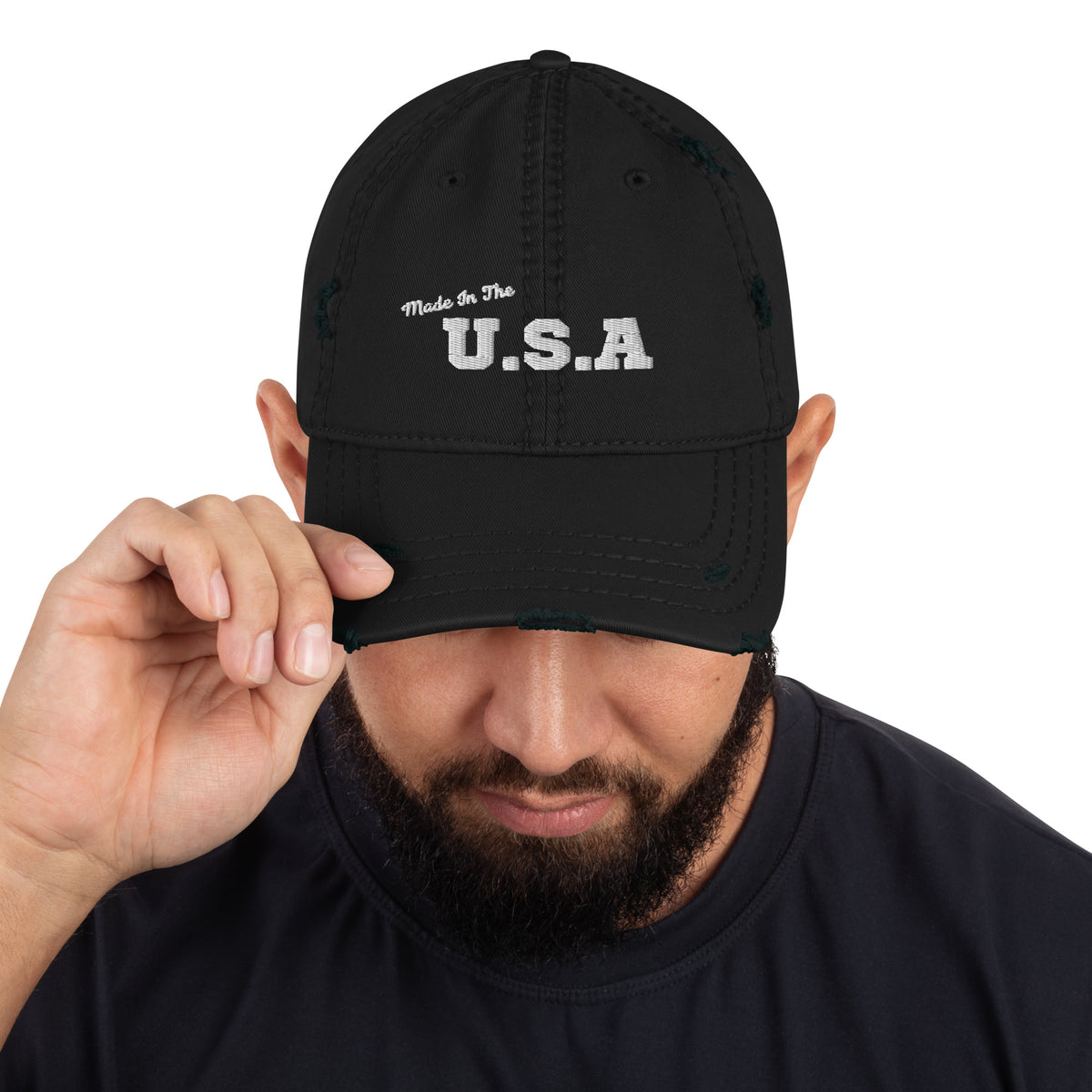 Made In The USA- Distressed Dad Hat – J and p hats